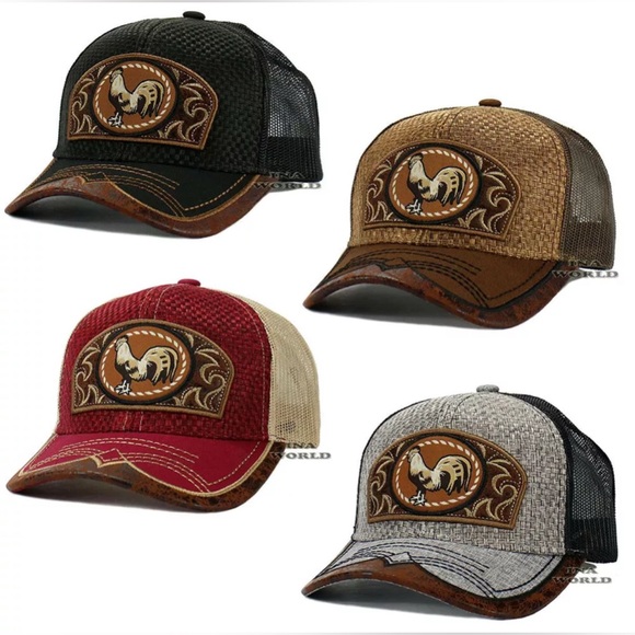 Accessories | Rooster Hat Straw Cap Mesh Trucker Snapback Mexico ...